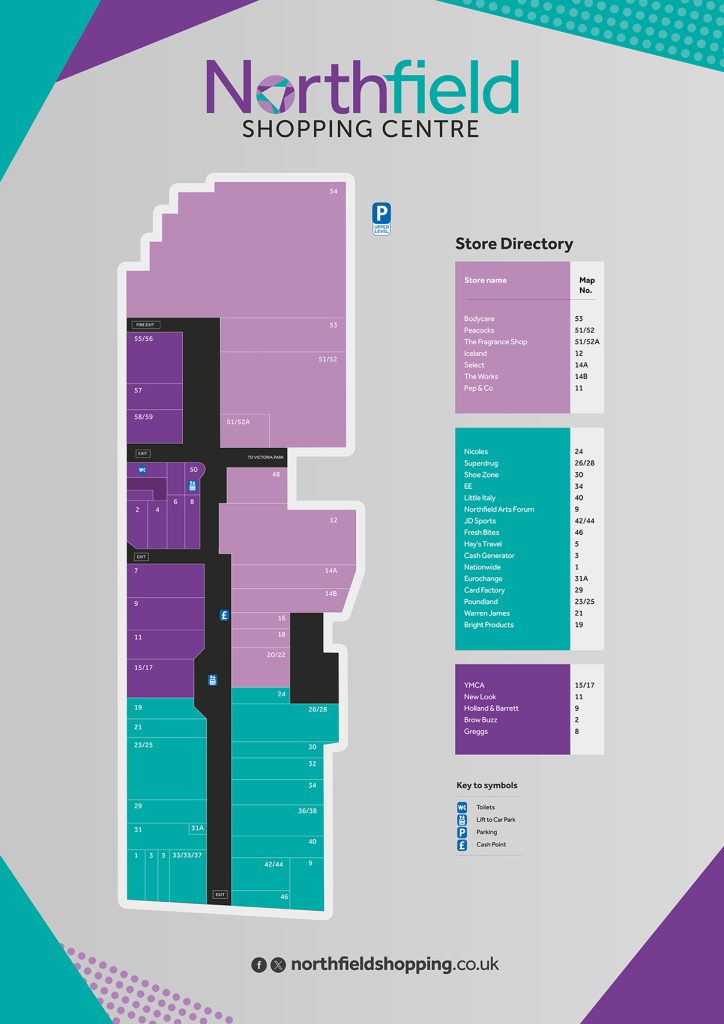 Centre map - Northfield Shopping Centre